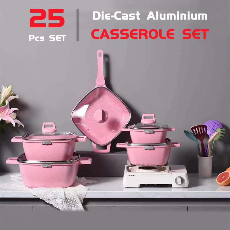 Aluminum pot 25 pieces set non-stick cookware 25 pieces imperial pot ...