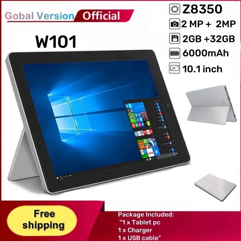 Tablet PC 10.1 INCH 2GB RAM 32GB ROM W101 Windows 10 HDMI-Compatible ...